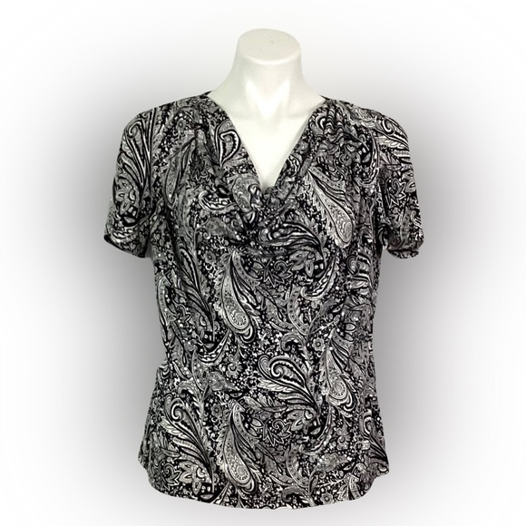 Tops | Msk Silky Knit Paisley Sequin Top | Poshmark